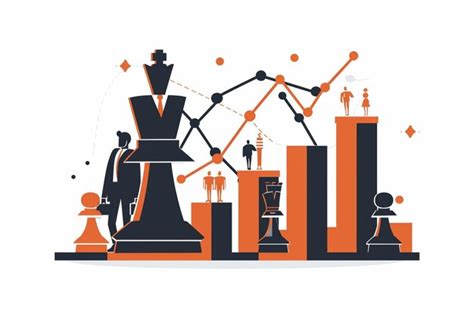 Chess Pieces And Bar Graph Illustration Premium Ai Generated Vector