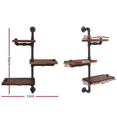 Artiss Floating Diy Pipe Shelf 3 Tiers Ivan The Ugly Clock