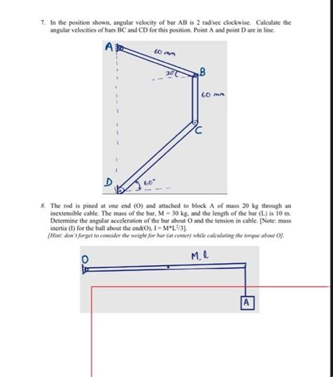 Solved In The Position Shown Angular Velocity Of Bar AB Chegg