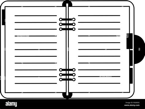 Open Notebook Clipart Black And White
