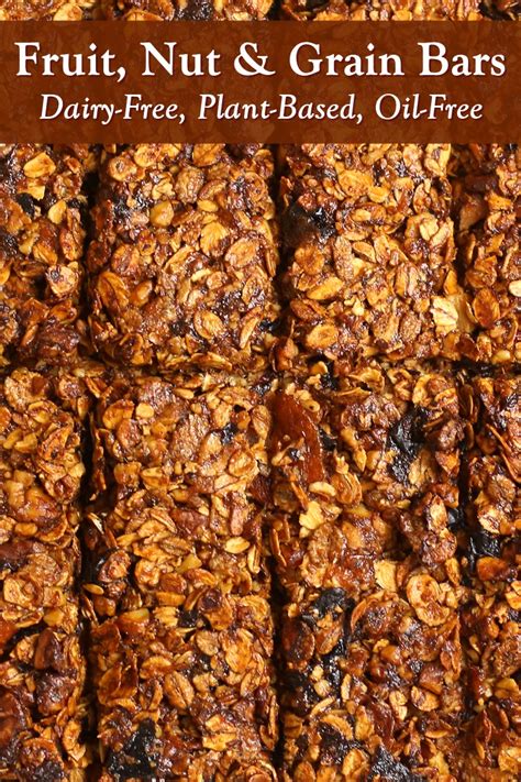 Whole Grain Fruit And Nut Bars Recipe Dairy Free And Plant Based