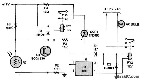 LAGHT ACTIVATED SWITCH LED And Light Circuit Circuit Diagram SeekIC Com