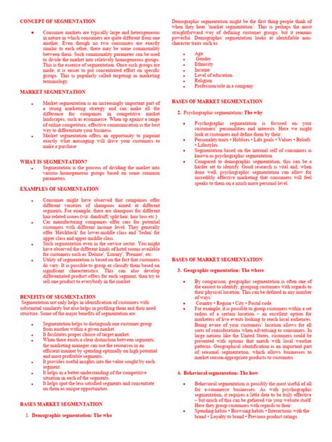 Concept Of Segmentation Pdf