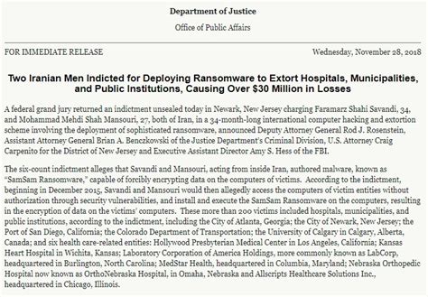 Eeuu Acusó A Dos Hackers Iraníes De Extorsionar A Hospitales E
