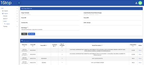 CMR How To Search Messages In Cargo Status Report Help Centre