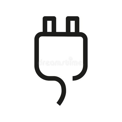 Charging Plug Icon In Outline Style On White Background Stock Vector Illustration Of