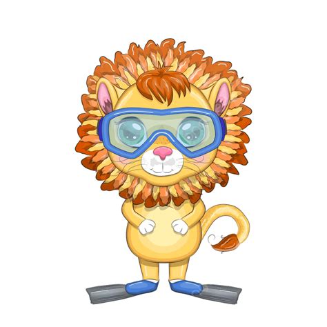 오리발에 만화 사자 태양 야생 여름 Png 일러스트 및 벡터 에 대한 무료 다운로드 Pngtree