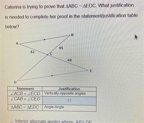 Solved Caterina Is Trying To Prove That Abcsim Edc What Justification Is Needed To Complete [math]