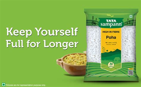 Tata Sampann High In Fibre White Thick Poha 500g Grocery