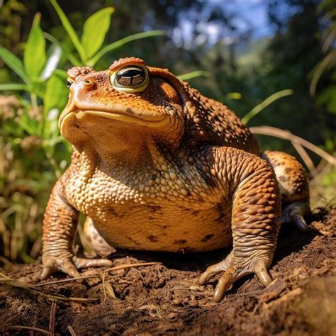Premium Ai Image A Close Up Of A Toad Sitting On The Ground