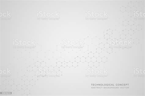 육각형와 기하학적 추상 배경입니다 분자 구조 및 통신 과학 기술 및 의료 개념 벡터 일러스트 레이 션 추상적인 배경에 대한 스톡 벡터 아트 및 기타 이미지 Istock