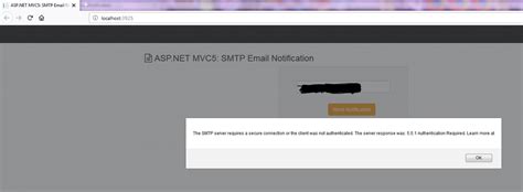 ASP NET MVC SMTP Email Notification