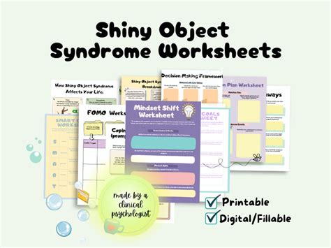 Shiny Object Syndrome Worksheets Overcoming Shiny Object Syndrome Therapy Worksheets Adhd And