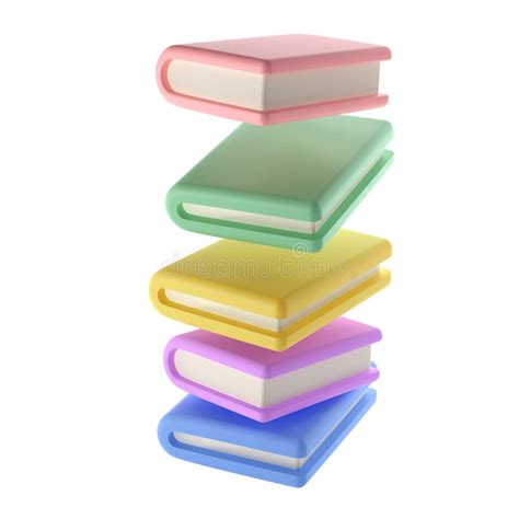 3d Stack Of Closed Books In Air Icon Isolated With Clipping Path
