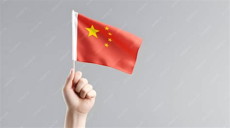 Premium Photo A 3d Rendering Characters Hand Holding The Chinese Flag