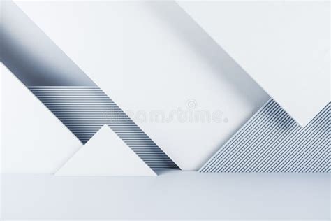 Abstract White Geometric Wall Background Stock Illustration Illustration Of Perspective Wall