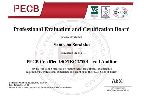 Sameeha Faisal On Linkedin Iso Iso27001
