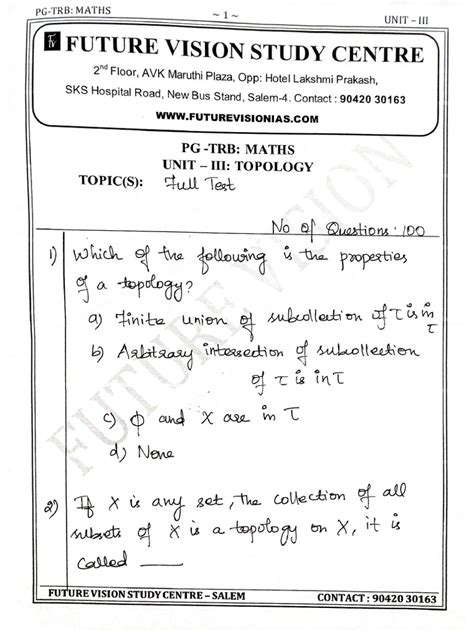 Pg Trb Maths Full Test Unit Iii Pdf