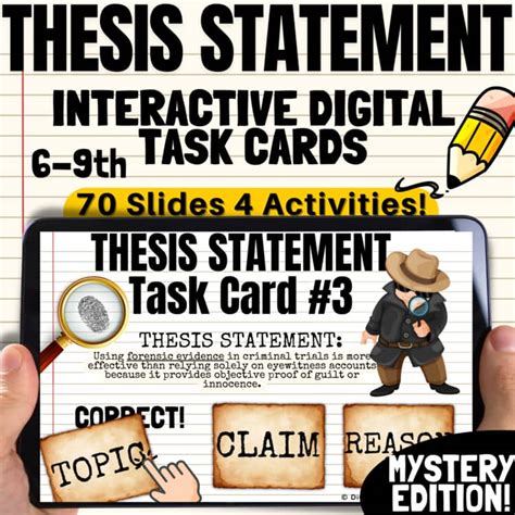 Thesis Statement Practice Middle School Activities Argumentative Essay Task Card