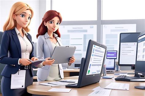 Premium Photo Efficiency Unleashed Businesswomen Embrace Document