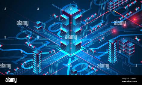 Isometric Big Data Concept Database Abstract Technology Background