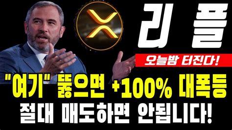 리플 전망 여기 뚫으면 100배 대폭등 절대 매도하면 안됩니다 리플 리플코인 리플전망 리플코인전망 리플분석 리플