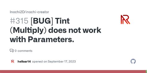 [bug] tint multiply does not work with parameters · issue 315