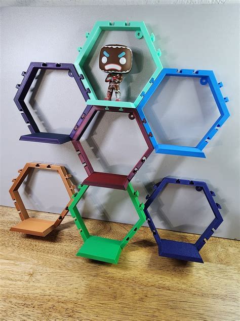 Funko Pop And Collectable Figure Shelf Shadowbox Hex Interlocking Tile Floating Display Shelf