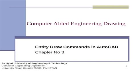 Ppt 1 Computer Aided Engineering Drawing Entity Draw Commands In