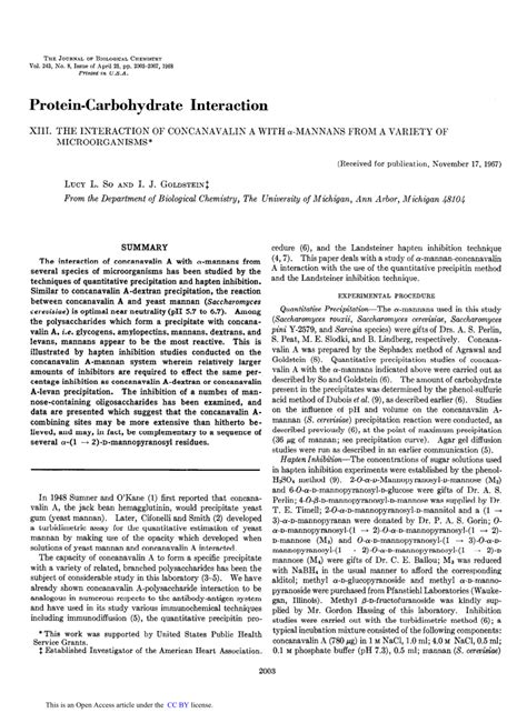 Pdf Protein Carbohydrate Interaction