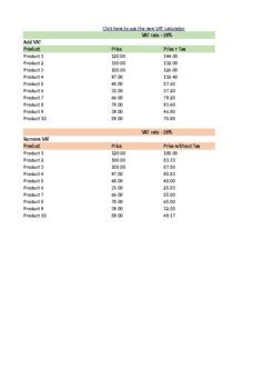 VAT Calculation In Excel By Antony Kidless Teachers Pay Teachers