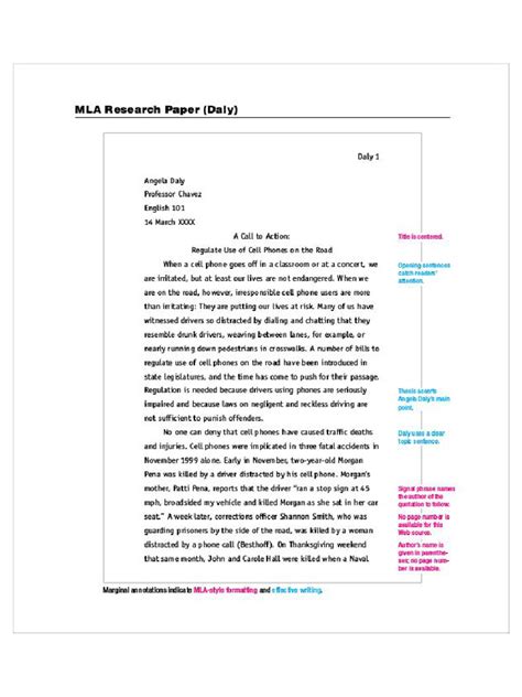 Sample Mla Research Paper Pdf