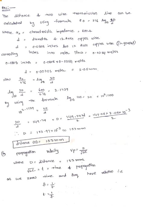 Calculate The Capacitance And Inductance Per Unit Length Between Two