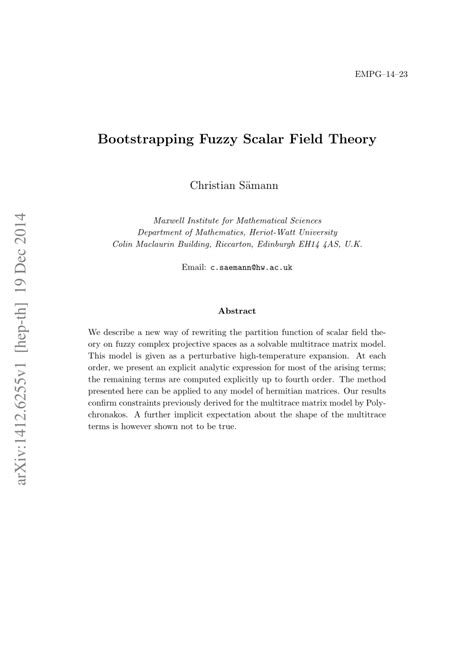 PDF Bootstrapping Fuzzy Scalar Field Theory