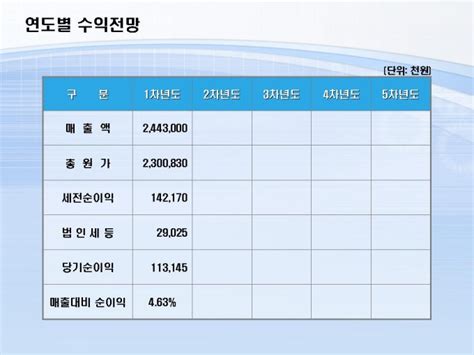 화학분야 사업계획서합성수지 비즈폼 샘플양식 다운로드