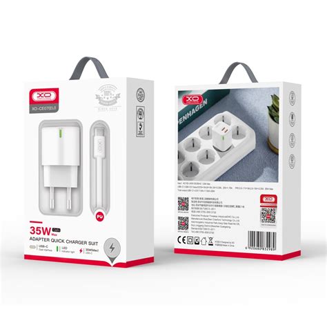 XO CE07 PD 35W Wall Charger Lightning Cable White Veli Store