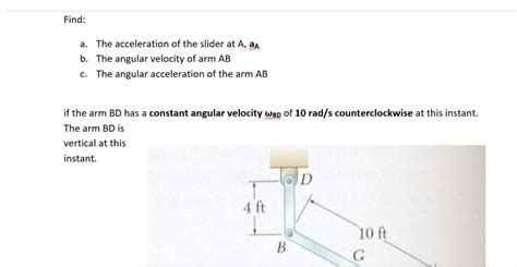 Solved If The Arm BD Has A Constant Angular Velocity WBD Of Chegg