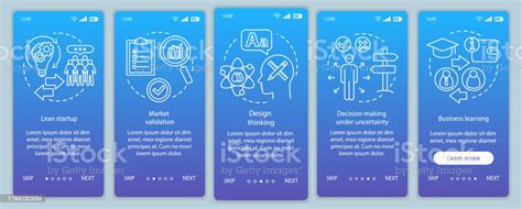 Startup Principles Onboarding Mobile App Page Screen Vector Template Stock Illustration