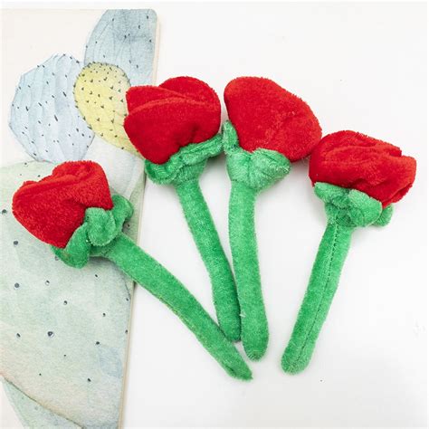 4pcs 472inch Valentines Rose Flowers Stuffed Animals Plush Toys Cute