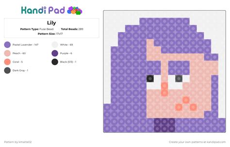 Lily Fuse Bead Pattern Kandi Pad Kandi Patterns Fuse Bead Patterns