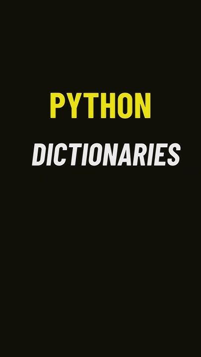 Dictionaries In Python Pythontutorialforbeginner Pythonprogramminghindi Youtube