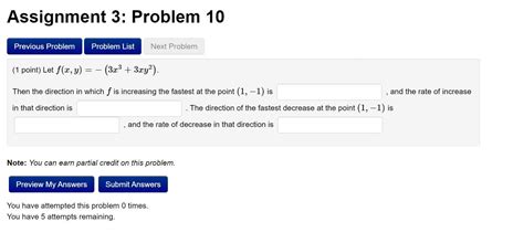 Solved Assignment 3 Problem 10 Previous Problem Problem