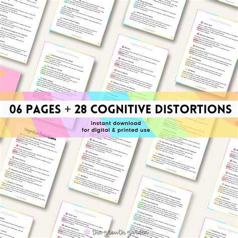 Cognitive Distortions List Cognitive Distortions Cheat Sheet Challenging Automatic Thoughts