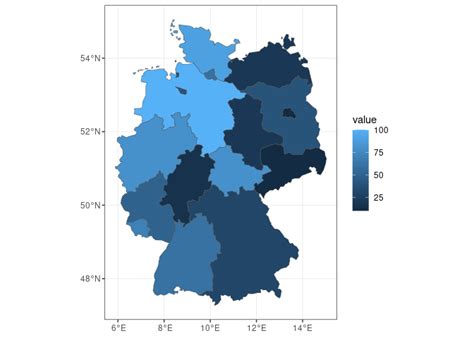 R Use `sf` To Plot State Map Of Germany According To Variable