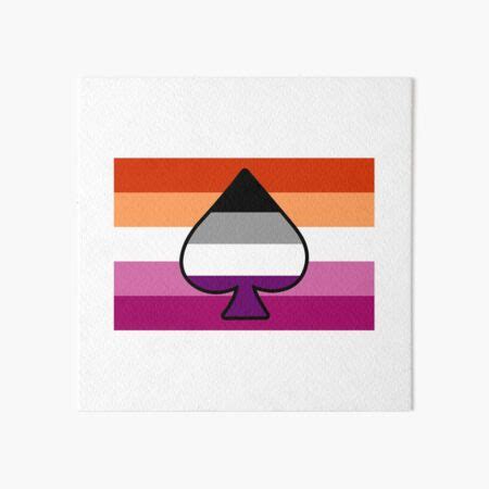 Asexual And Lesbian Pride Flag With Ace Of Spades Art Board Print For