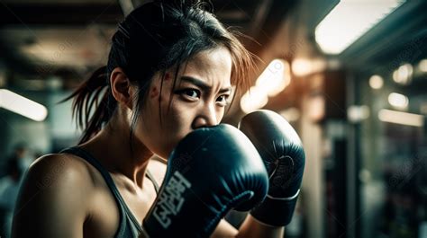 링 위의 강력한 아시아 여성 복서 배경에 장갑을 낀 매혹적인 이미지 아시 배경 반지 배경 링 배경 이미지 Hd 아시 반지 링 배경 사진 무료 다운로드 Lovepik