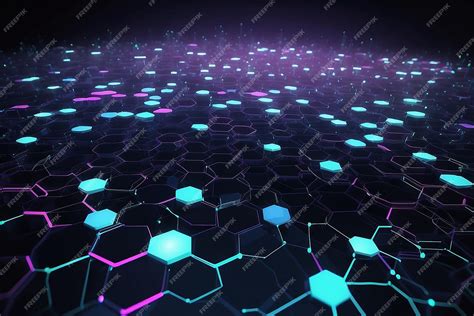 Abstract Hexagonal Blockchain Network Background Stock Illustration