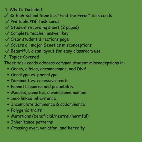 Genetics Task Cards Find The Error Activity By Biologystem Tpt