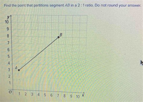 solved find the point that partitions segment ab in a 2 1 ratio do