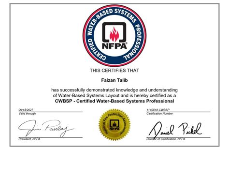 Cwbsp Nfpa Certification Fireprotection Professionaldevelopment